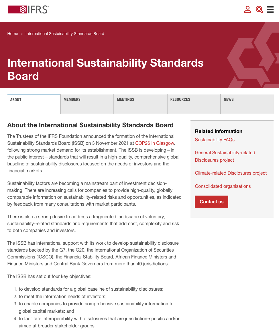 International Sustainability Standards Board (ISSB) | IFC Beyond the Balance Sheet
